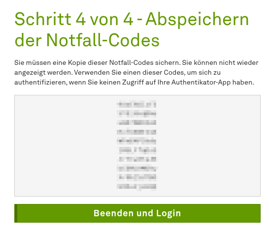 Zweiter Faktor - ServicePortal